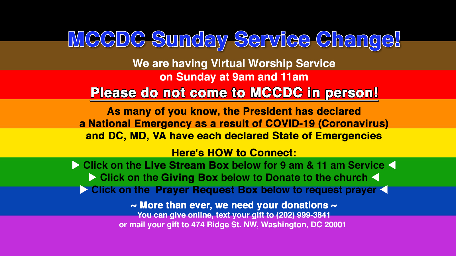 MCCDC Live Feed Services | MCCDC - Metropolitan Community Church of Washington DC